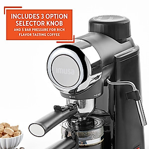 Imusa 4 Cup Epic Electric Espresso/Cappuccino Maker (Cafe Cubano, Cortadito, Colada, Cafe con Leche), Black