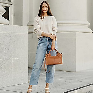 BOSTANTEN Genuine Leather Purses for Women Designer Handbags Crossbody Shoulder Bags Top Handle Satchel Brown