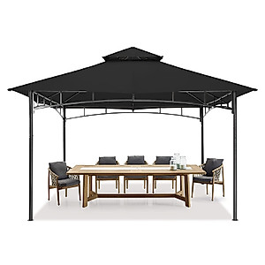 MASTERCANOPY Outdoor Garden Gazebo for Patios with Stable Steel Frame(10x12, Black)