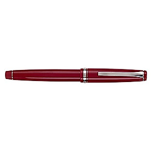 PILOT Falcon Collection Fountain Pen, Red Barrel with Rhodium Accents, Soft Extra Fine Nib, Blue Ink (71620)
