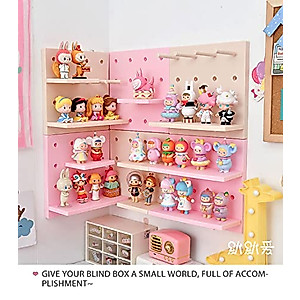 JHTPSLR DIY Shelves for Wall 8.7 inch Cute Kawaii Wall Storage Racks and Shelving No Drill No Damage Shelf Rack Multi-Layer Easy Assembling for Teen Girls Room Bedroom Dorm Balcony (Pink)