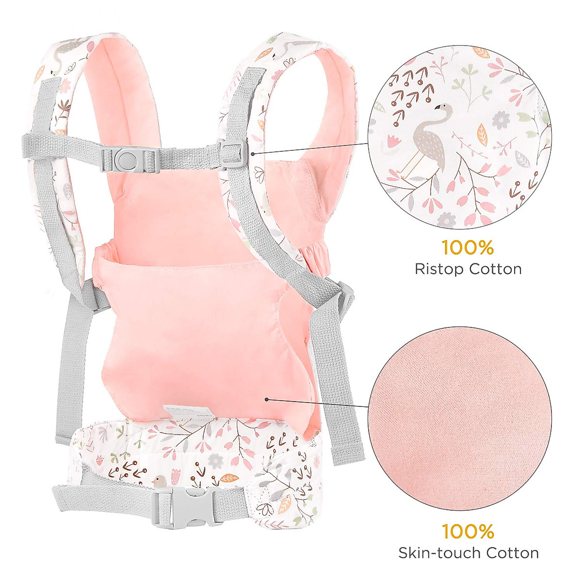 GAGAKU Baby Doll Carrier Soft Cotton Stuffed Toy Carrier Doll Accessories for Kids – Pink (Flamingo)