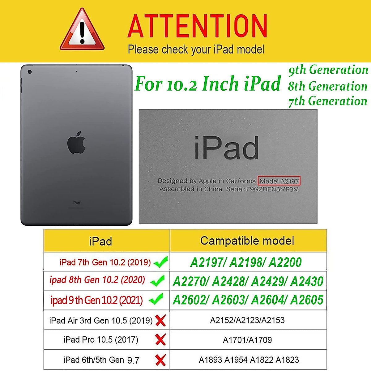 Case for iPad 9th Generation(2021)/ 2020 iPad 8th Generation/ 2019 iPad 7th Generation for 10.2 Inch iPad Case Covers, 360 Degree Rotating Protective iPad Case with Sleep Function (Navy Blue)