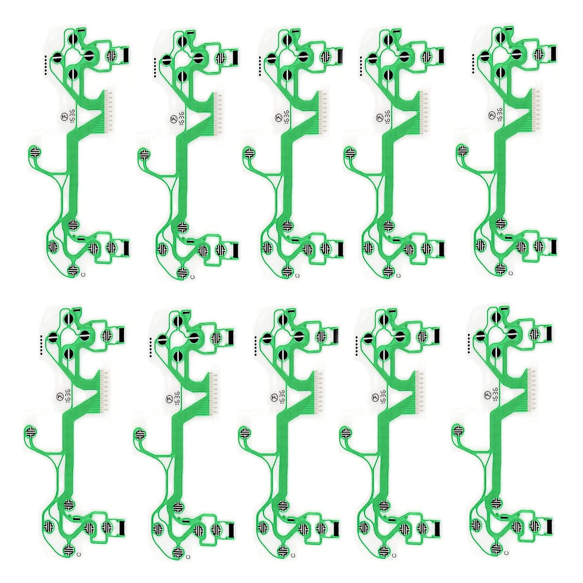 10 Pack Game Controller Circuit Film Cable Ribbon Conductive Keyboard Flex PCB JDM-040 Replacement for PS4 Pro