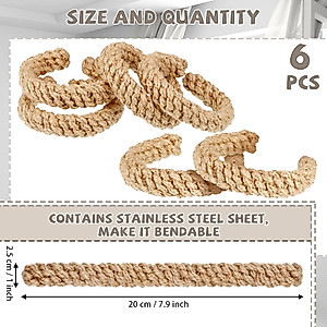 Curtain Tiebacks Rustic Curtain Holdbacks Braided Drapes Ties Handmade Tiebacks for Home Office Light Weight Drapes Decoration Supplies(6 Pieces)