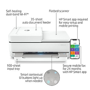 HP ENVY Pro 6455 Wireless All-in-One Printer, Mobile Print, Scan & Copy, Auto Document Feeder, HP Instant Ink ready, Works with Alexa (5SE45A)