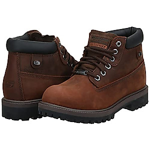 Skechers Men's Sargeants-Verdict Waterproof Boot Fashion, Dark Brown, 11