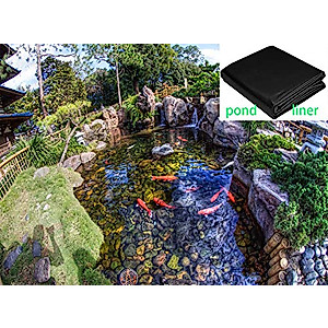 dsdzkj Pond Liner, 6' x 10' Preformed Pond Liner for Koi Ponds and Water Gardens