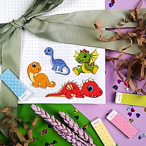 100 Pcs Cute Dinosaur Stickers for Kids, Waterproof Vinyl Dino Stickers for Water Bottles, Dinosaur Birthday Party Favors, Childrens Laptop Decals