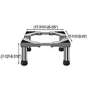 Fridge Stand with 4 Strong Feet Dryer Stand- Refrigerator Stand Height 3.9/5.9/7.8in Adjustable 1.1in Length/width 17.7-25.5in Washer Pedestal Dishwasher Base Stand (5.9inch,gray)