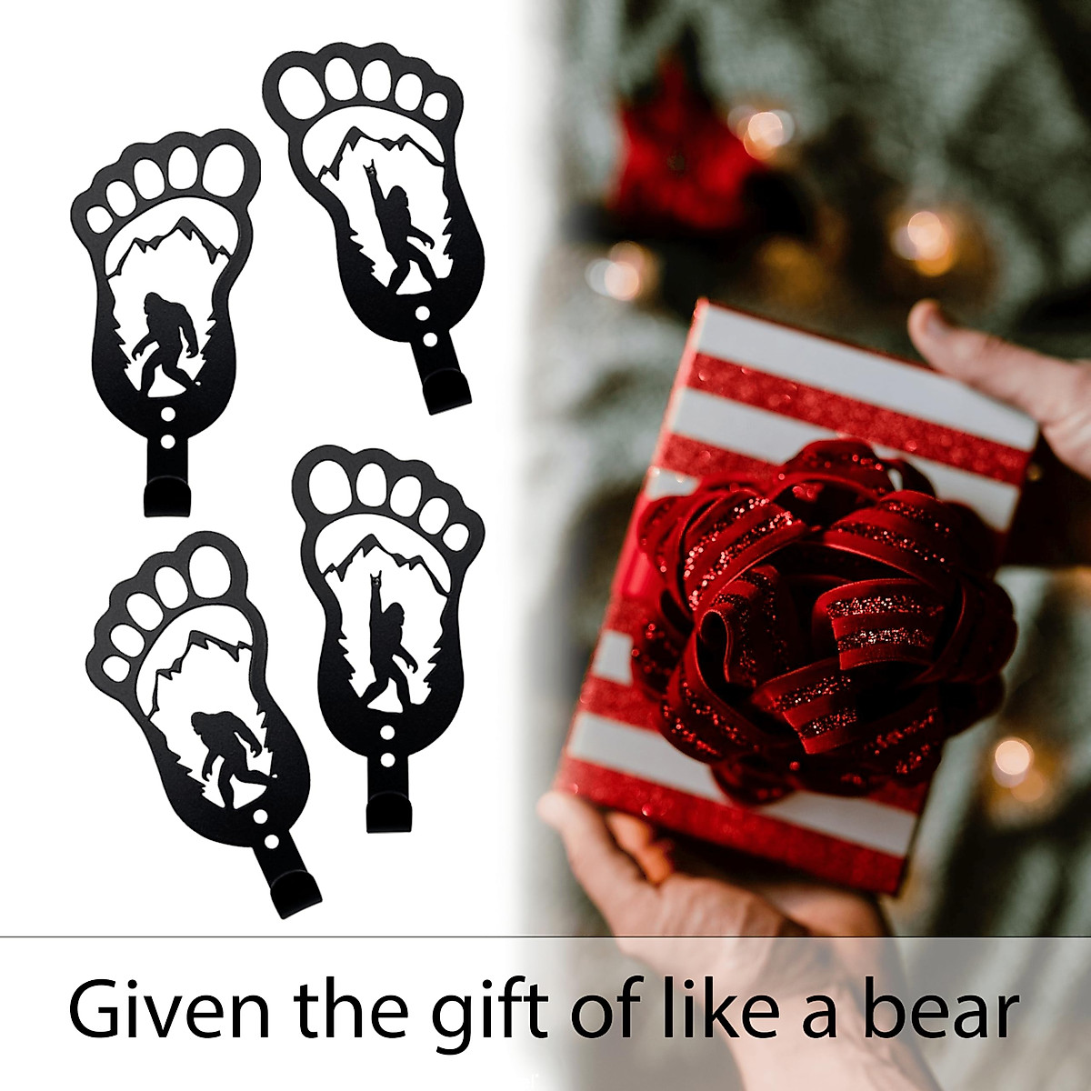 Ecqizer Bigfoot Yard Decor Strikingly Intricate Sasquatch Gang Garden Statue Bigfoot Hooks for Garden Ideal Bigfoot Family Wall Pediment for Home Perfect Bigfoot Sasquatch Gifts