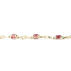 Galaxy Gold GG 14k Solid Yellow Gold Tennis Bracelet 4.21 ct Ruby Diamond - size 8.0