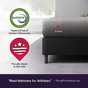 ZOMA Start Memory Foam Mattress Queen, 10" Inch Queen Bed Mattress in a Box with CertiPUR-US Certified Foam for a Supportive & Cooler Sleep, Medium-Soft Feel, Fiberglass Free Mattresses | Made in USA