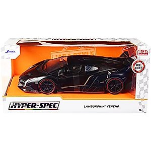 Lambo Veneno Matt Black Hyper-Spec Series 1/24 Diecast Model Car by Jada 33615