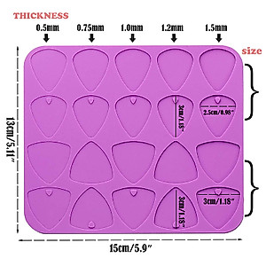 2 Pack Guitar Picks Epoxy Resin Molds Guitar Plectrums Silicone Casting Mold Jewelry Making Molds for DIY Guitar Thumb Finger Picks Keychain Pendant