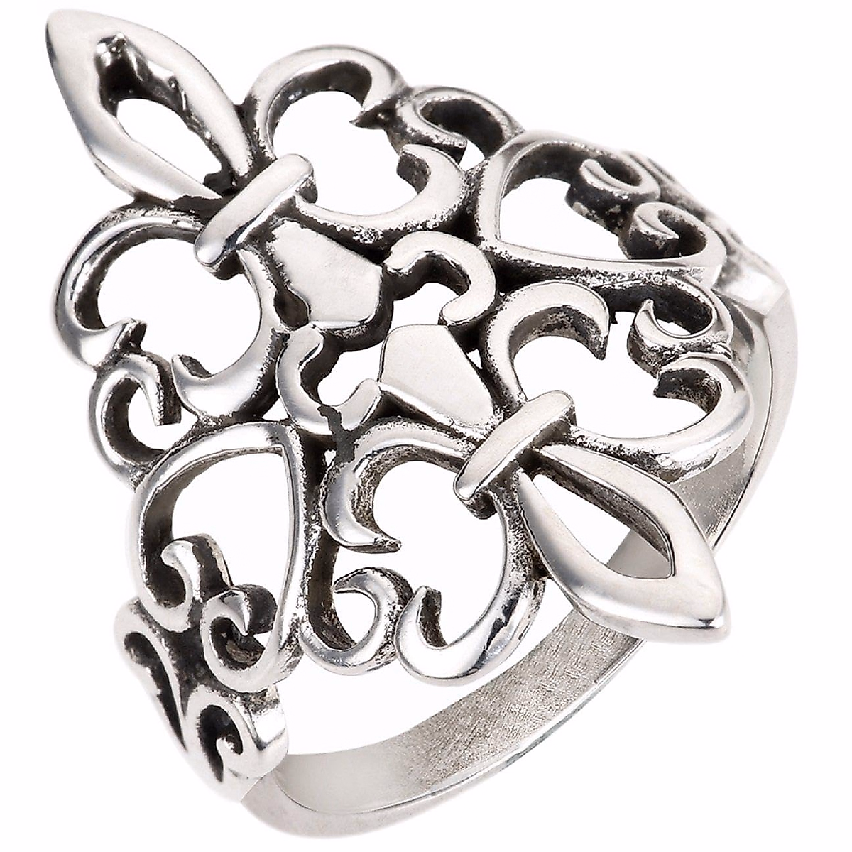 CloseoutWarehouse 925 Sterling Silver Noble Fleur De Lis Ring Size 8