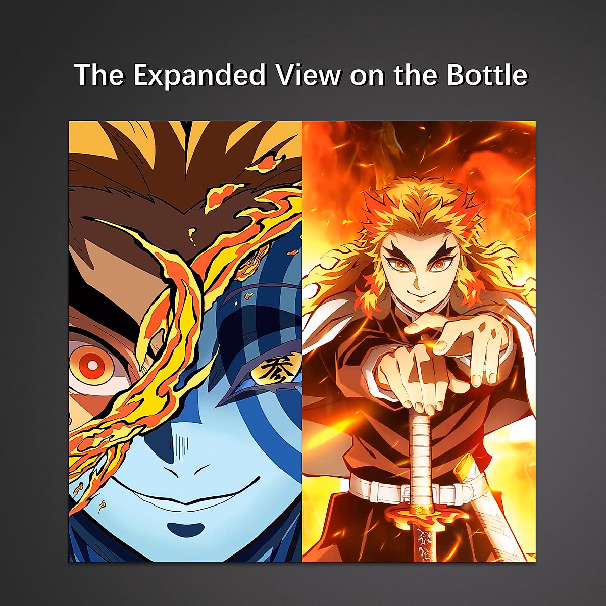 G-Ahora Anime Slayer Water Bottle,Anime Water Bottle Cup,Smart Temp Display Reusable Water Bottle 500ml (Rengoku WB)