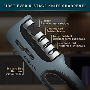 5-Stage Knife Sharpener - Knife Sharpeners For Kitchen Knives, Kitchen Knife Sharpener, Ceramic Knife Sharpener - Knife And Scissor Sharpener Tool, Knives Sharpener, Scissors Sharpener
