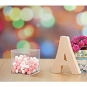 dedoot Clear Acrylic Box withLlid, 4 Pack 4x4x4 inches Clear Plastic Box for Organize, Acrylic Cube Storage Container Drawer Organizer for Vanity Jewelry Accessories, Small Items