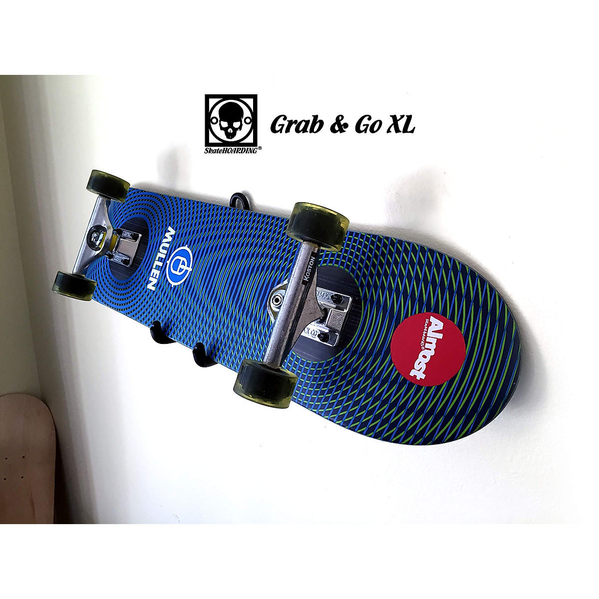 Grab & Go XL Horizontal Longboard Skateboard Wall Hanger Mount Rack