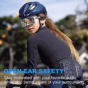 KOLORFARM Wireless Bone Conduction Headphones with Mic, Open Ear Headphones Bluetooth 5.3 Sports Headset with Up to 8 Hours Playtime, IP56 Sweatproof Certified for Running Hiking Driving Workouts