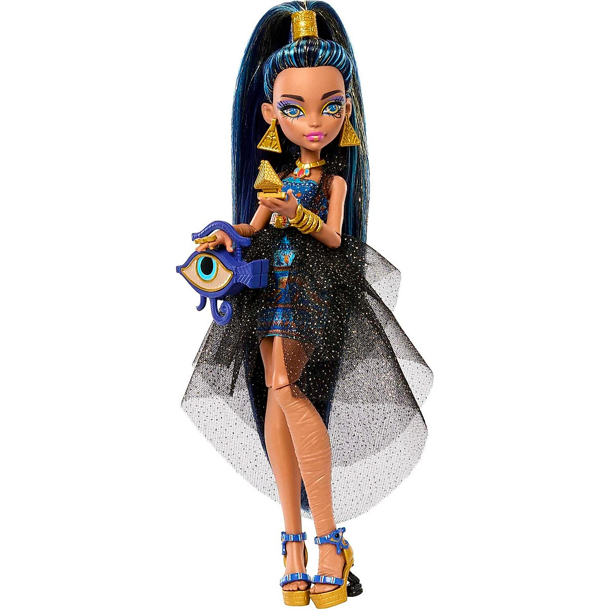 Monster High Monster Ball Doll, Cleo De Nile in Party Dress with Themed Accessories Including Scepter & Cupcakes