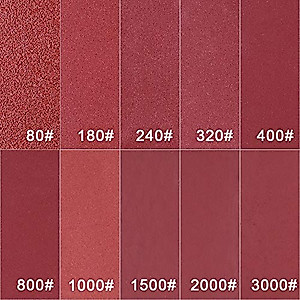 AUSTOR 100 Pieces Mouse Detail Sander Sandpaper Palm Sanding Sheets Hook and Loop Assorted 80/180/ 240/320/ 400/800/ 1000/1500/ 2000/3000 Grits