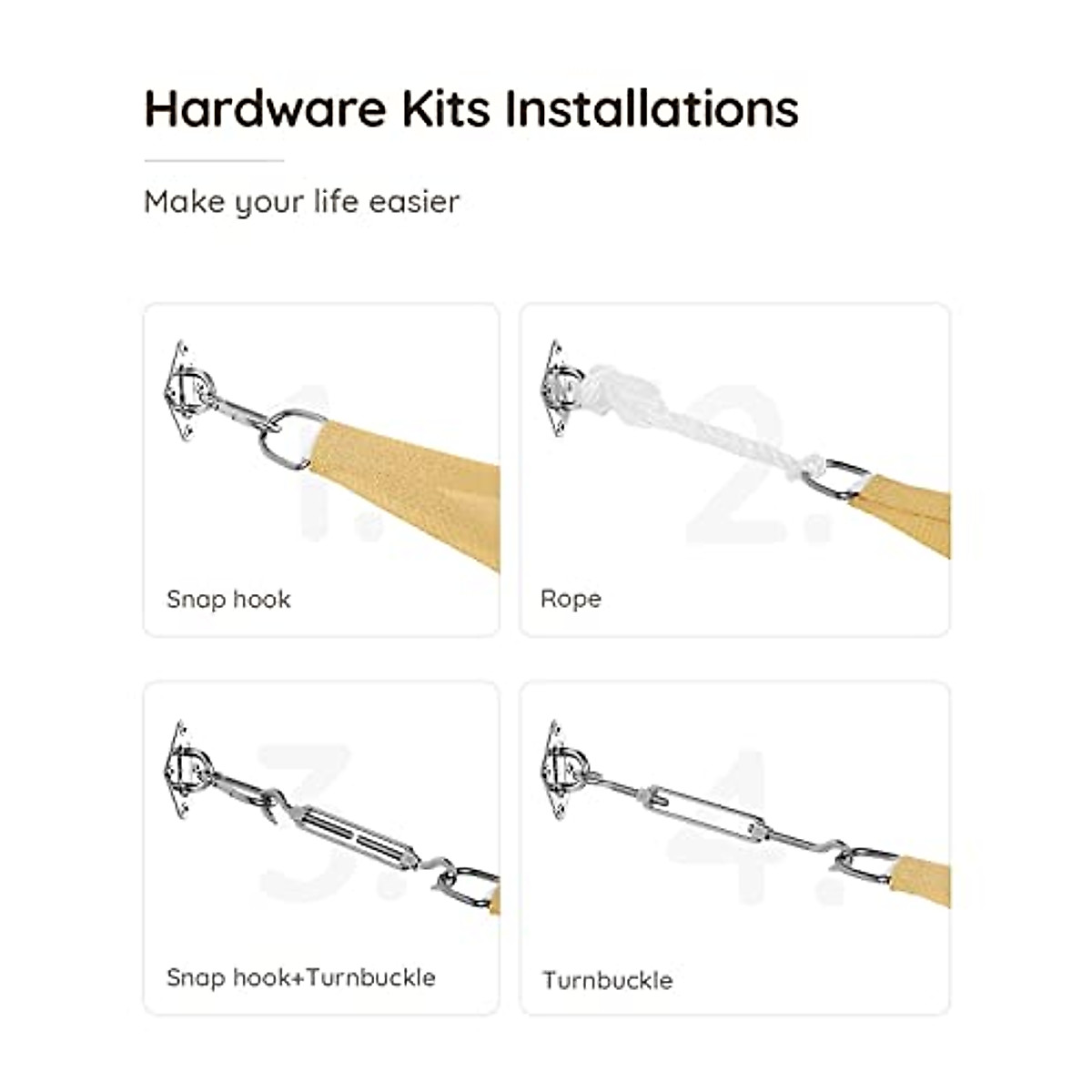 Quictent 12x12x12ft Fire-Retardant Sun Shade Sail Triangle 185G HDPE Canopy with Hardware Kit 98% UV Block for Outdoor Patio Garden (Sand)