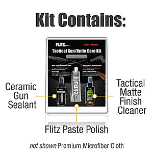 Flitz TGK41502P: 1.76Oz Polish, 1.7Oz Tactical Matte Cleaner, 1.7Oz Gun Sealant, Microfiber Cloth