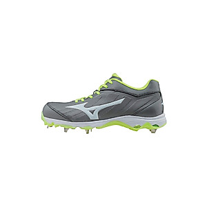 Mizuno Women's 9-spike advanced sweep 3 Softball Shoe, Grey/White, 10 D US
