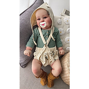 Anano Reborn Baby Doll Newborn 24 Inches Silicone Reborn Toddler Doll Hand Drawn Veins Baby Doll Real Life Size Baby Doll Toy for Age 3+ Birthday Gift Therapy for Dementia Patient