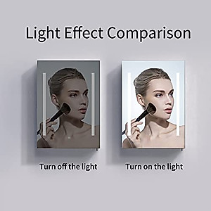 Seenvlog Bathroom Medicine Cabinet with Lights, LED Mirror Medicine Cabinet, Defogger, Dimmer, Memory Function, 20" x 28" Lighted Medicine Cabinet, Surface Mount