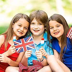 BESTOYARD Union Jack Hand Waving Flag Royal Jubilee UK GB Great Britain Flags Pack of 50