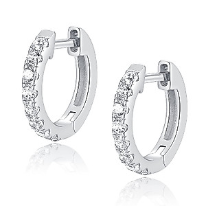 Jewlpire 925 Sterling Silver Hoop Earrings for Women, 15mm Sterling Silver Hoop Earrings Lightweight Small Hoop Earrings Huggie Earrings