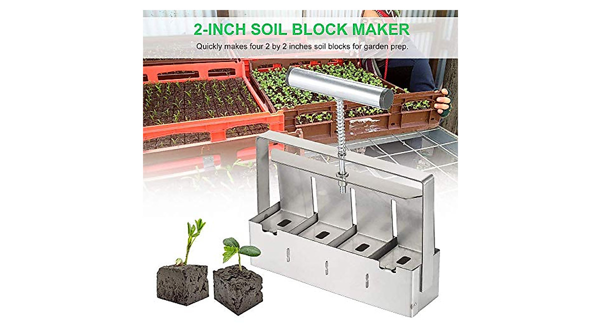 Tenluno Mini 4 Soil Blocker for Seed Starting | Eco-Friendly Gardening