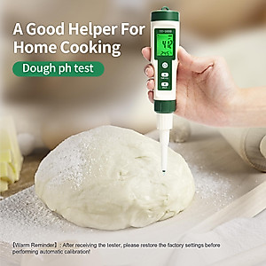 RAINLEOTI Digital pH Meter for Food,Food PH Tester 2 Probe 0.01 Resolution High Accuracy Digital PH Meter with Backlit LCD Display & ATC for Meter,Sourdough,Fruit,Cheese,Bread,Soft Soil Water&Solution