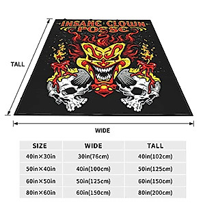 Insane Hip Clown Hop Posse Throw Blankets Flannel Blanket Lightweight Throw Blanket for Couch Bed Soft Warm Cozy 80"x60"