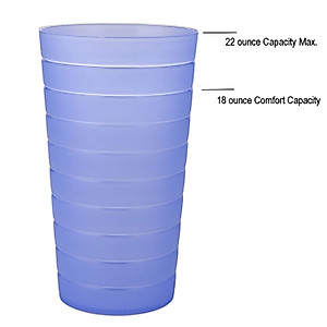 AOYITE Reusable Plastic Cups 22 oz - Unbreakable Hard Kids Cups - BPA Free Dishwasher Safe Drinking Cup set of 12 - Stackable Water Tumblers for Kitchen Camping Party Outdoor