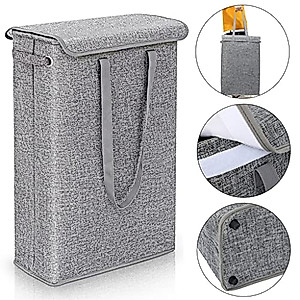 WALNUTA Folding Dirty Laundry Basket Foldable Basket Hamper Bin Bag Hamper with Lid Laundry Storage Baskets Washing Hamper (Color : A, Size : 1200D49-Grey)