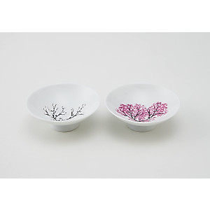 丸モ高木陶器 Japanese Sakura Cherry Blossom Color Changing Sake Cups (Pair), Magical Blooming Sake Cups