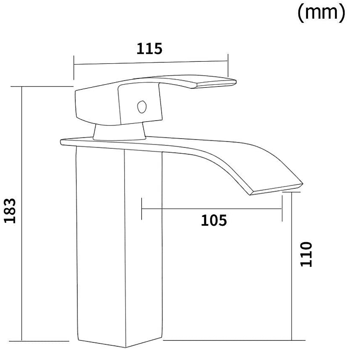 KLRTHFGX Waterfall Faucet, Washbasin Single Lever Mixer Tap, Waterfall Tap, Bath Mixer tap, Single Lever Mixer tap, tap for Bathroom, for Kitchen, Bathroom, Washbasin Mixer Tap Hot and Cold