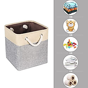 Syeeiex 6 Pack 10.5 Storage Cubes, 10.5'' X 10.5'' X 11'' Cube Storage Bins with Rope Handles, Storage Bin Cubes for Clothes Storage, Home, Nursery Home,