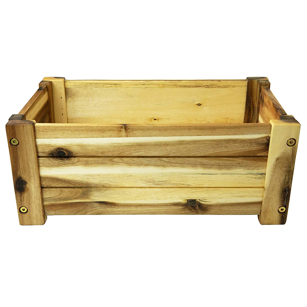 Thirteen Chefs Villa Acacia Wooden Planter Box - 17 Inch Rectangular Wood Planter for Garden, Patio, Window, Home Decor - Acacia Wood Plant Stand for Indoor or Outdoor Gardening