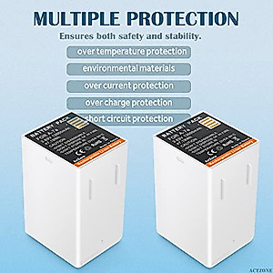 2Pcs 13000mAh A-7a XL Extended Rechargeable Battery Pack and LCD Dual Charger for Alro Pro 3 Floodlight Camera, Arlo Pro4 XL/ Pro3 XL/Ultra2 XL/ Ultra XL Camera, P/N: VMA5410 FB1001 VMC4040P CMC5040