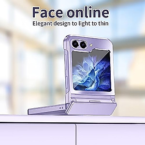 Cell Phone Case Compatible with Samsung Galaxy Z Flip 5 Case with Hinge Protection,Slim Thin Shockproof Hard Full-Body Protective Phone Case Cover for Flip5 5G Phone Smart Device Case and Cover Bundle