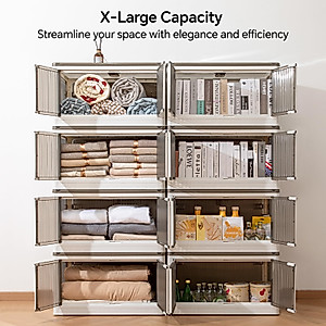 Collapsible Storage Bins 3 Tier 92 Qt Each- Plastic Stackable Storage Bins with Lids and Wheels, 276 Qt/ 69 Gal Large Foldable Organization and Storage Box for Home and Office, White