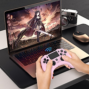 DYONDER Wireless Controller Compatible with PS4/Slim/Pro/PC with 6-Axis Motion Sensor, PS4 Controller for Kids and Adults(PINK)