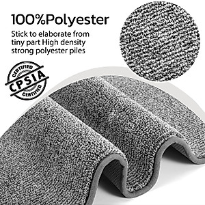 anllugs Door Mat Indoor 20" x 32", Entryway Rug Dirt Trapper Door Mats, Non-Slip Machine Washable TPR Rubber Absorbent Door Mats Great for Entryway Garden Hallway, Grey