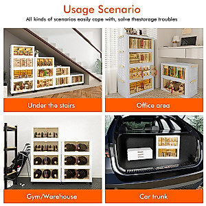 3 Tier Stackable Storage Bins with Lids and Wheels, 88 Qt Organizers and Storage, Collapsible Storage Containers, Organization and Storage Boxes for Living room, Bedroom, Office