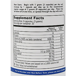 100% Pure Premium Grade Chlorella Pyrenoidosa by Nature's Balance - 180 Capsules